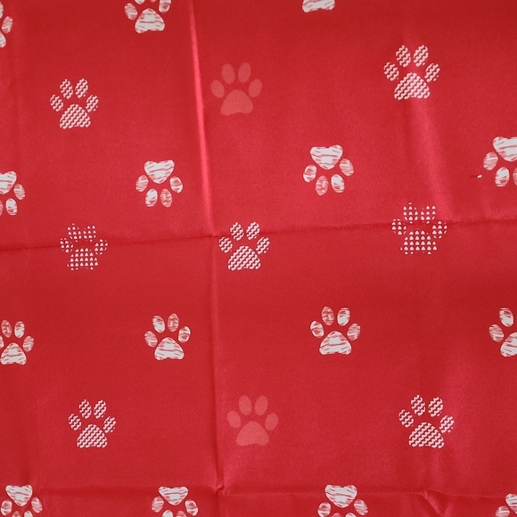 paw print fabric | Other | Playful Red And White Paw Print Pattern ...